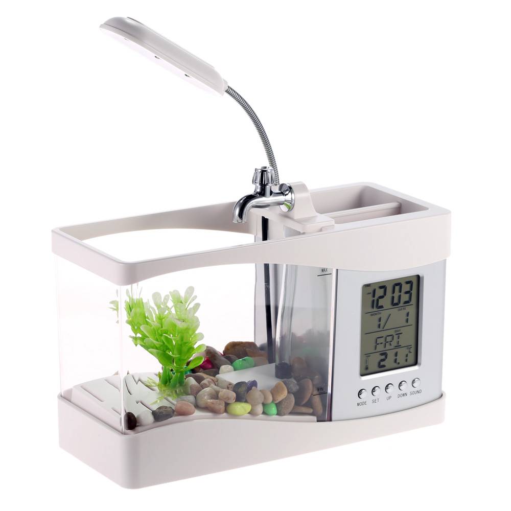 USB Desktop Aquarium With LED Light